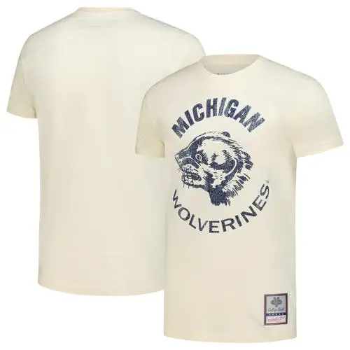 Mitchell & Ness Michigan Wolverines Vintage Tone T-shirt - Cream