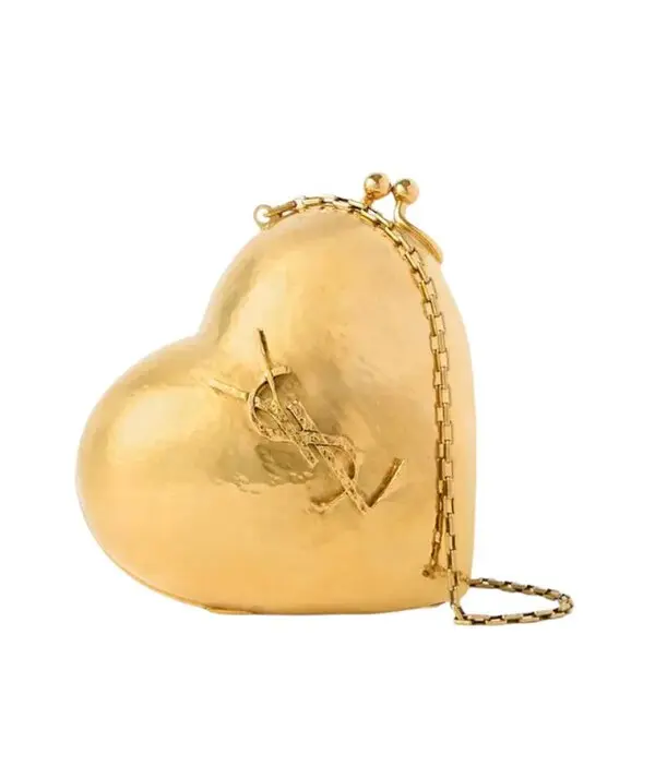 Saint Laurent Heart-shaped Clutch - Gold
