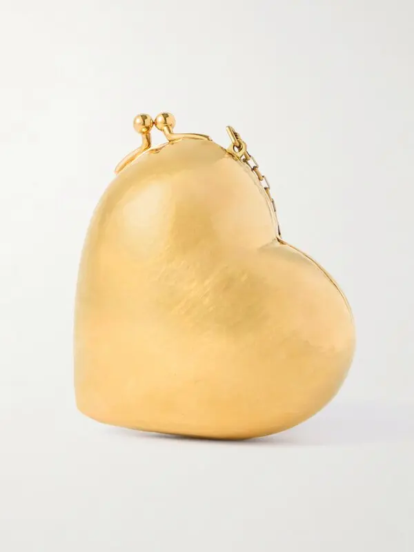 Saint Laurent Heart-shaped Clutch - Gold