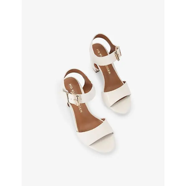 Kurt Geiger Sutton Faux-Leather Heeled Sandals Bone Editorialist
