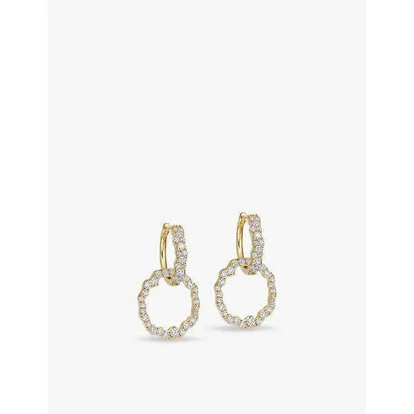 Astley Clarke Asteri 14ct Yellow-gold And 1.092ct Lab-grown Diamond Hoop Earrings - Yellow Gold