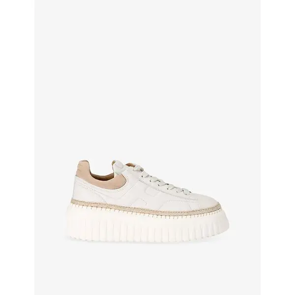 Hogan H-stripes Logo-print Leather Low-top Trainers
