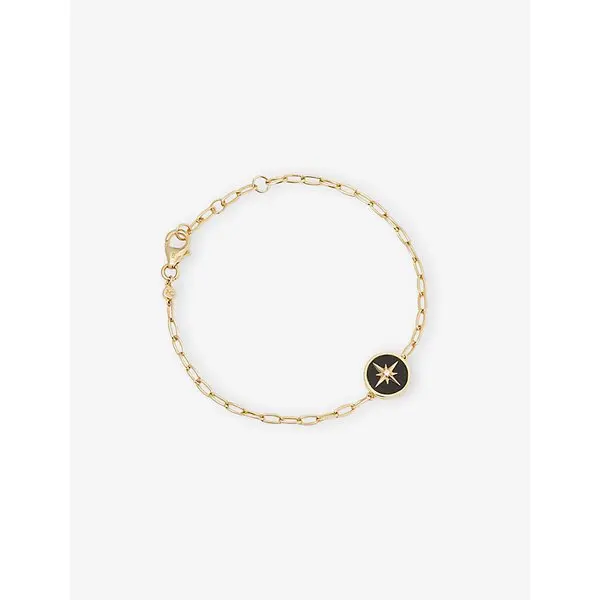 Astley Clarke Polaris Vermeil And Onyx Locket Bracelet - Gold