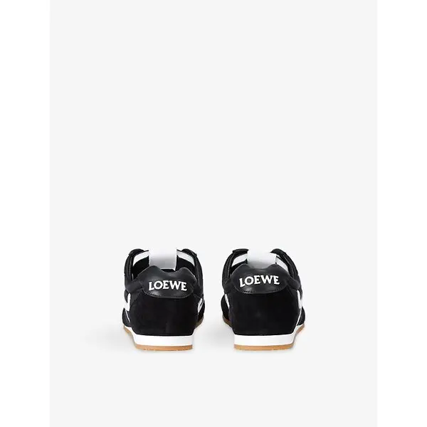 Loewe Ballet Runner 2.0 Suede And Woven Low-top Trainers - Blk/white