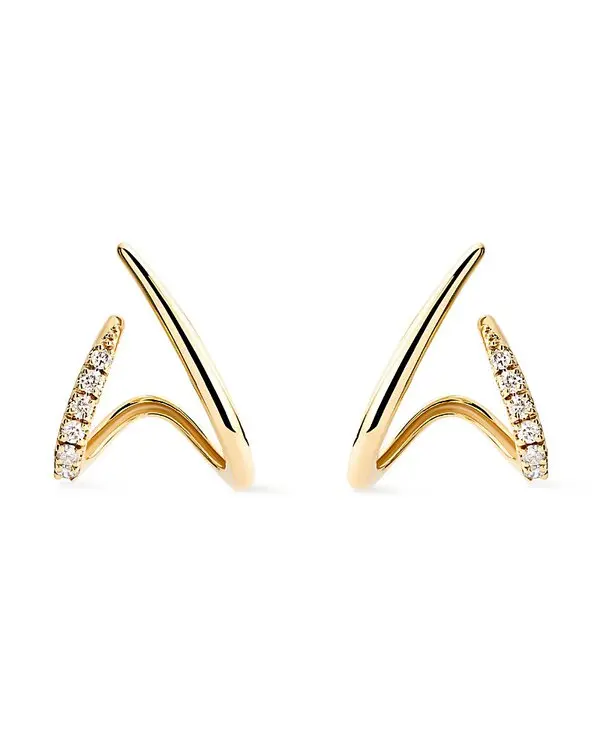 ANA LUISA Solid Lab Grown Diamond Aurora Huggie Stud Earrings - Gold