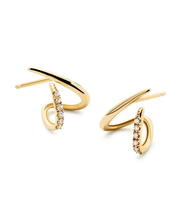 ANA LUISA Solid Lab Grown Diamond Aurora Huggie Stud Earrings