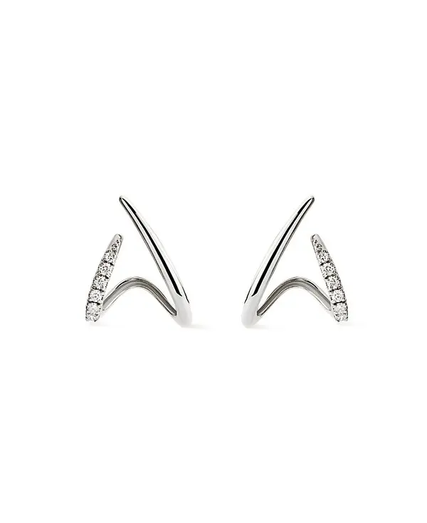 ANA LUISA Solid Yellow Lab-grown Diamond Aurora Huggie Studs - Silver