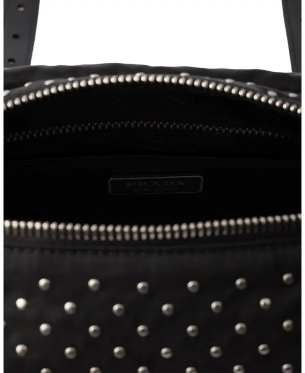 Prada Re-nylon Studded Shoulder Bag