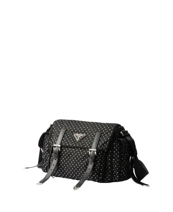 Prada Re-nylon Studded Shoulder Bag