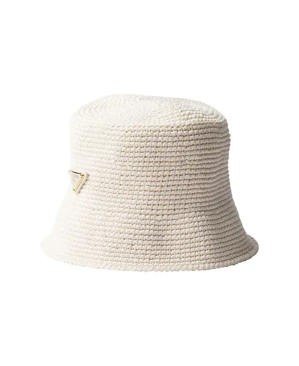Prada Crochet Bucket Hat - Neutral