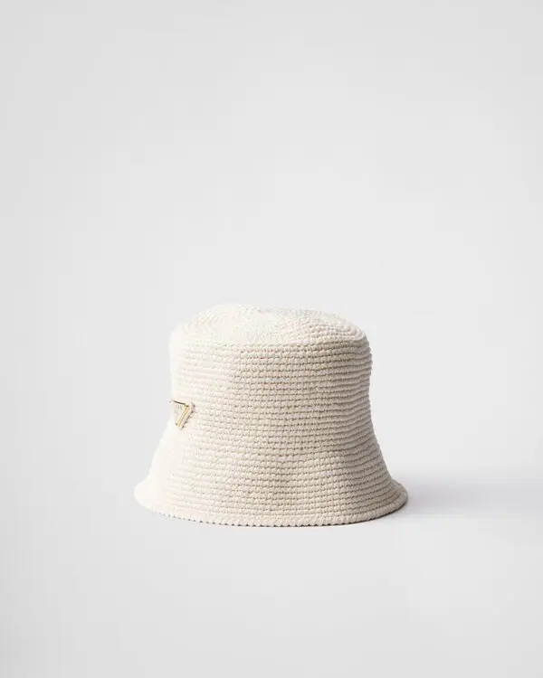 Prada Crochet Bucket Hat - Neutral