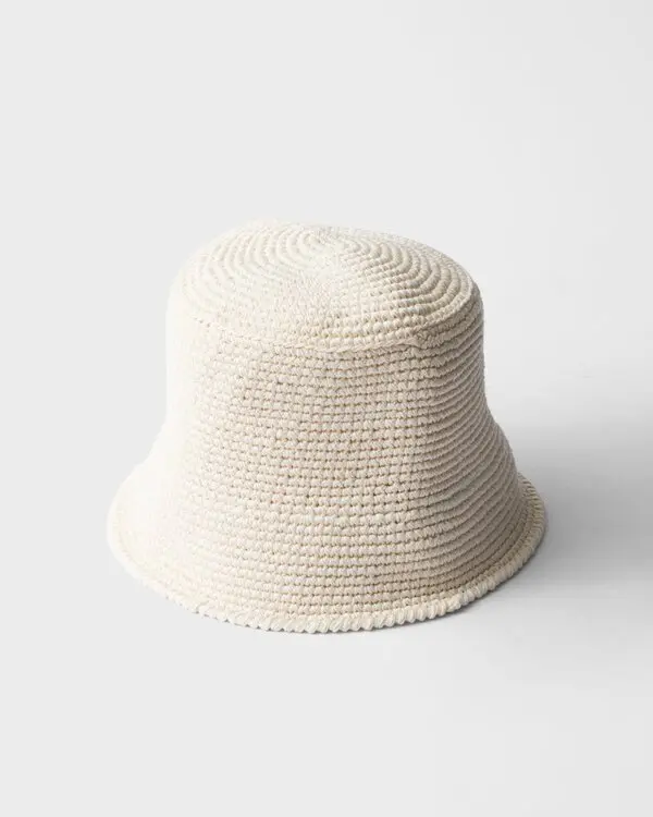 Prada Crochet Bucket Hat - Neutral