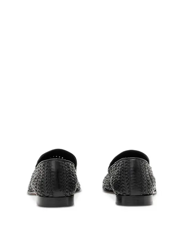 John Varvatos Venice Woven Slip-on Loafers - Black