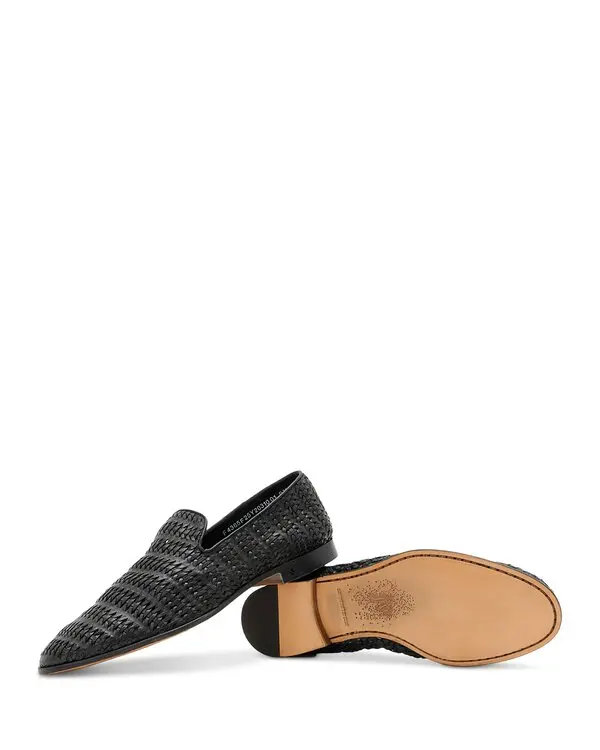 John Varvatos Venice Woven Slip-on Loafers - Black