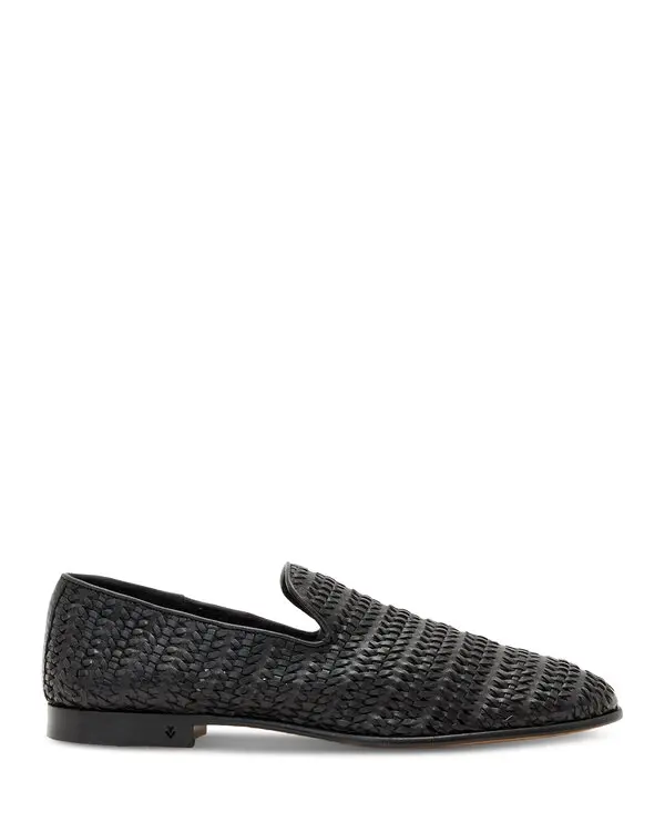 John Varvatos Venice Woven Slip-on Loafers - Black
