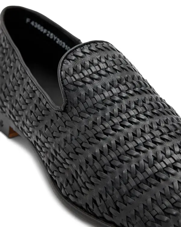 John Varvatos Venice Woven Slip-on Loafers - Black