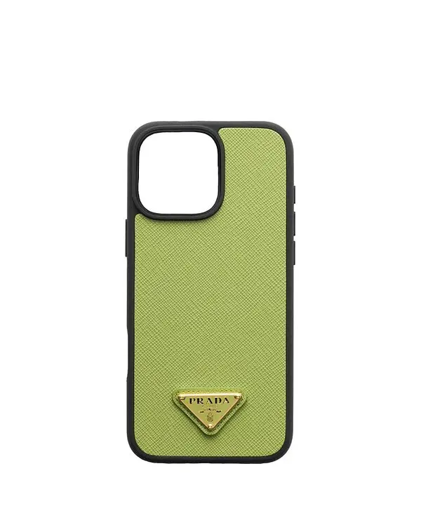 Prada Saffiano Leather Case For Iphone 16 Pro Max - Green