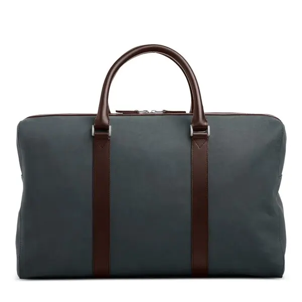 CARL FRIEDRIK Compact Leather Weekender Bag - Navy/hackett
