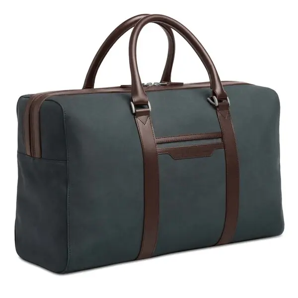 CARL FRIEDRIK Compact Leather Weekender Bag - Navy/hackett