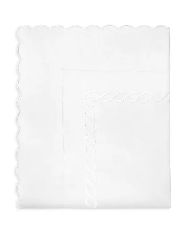 PRATESI Treccia Splendore Flat Sheet, Twin - White/white