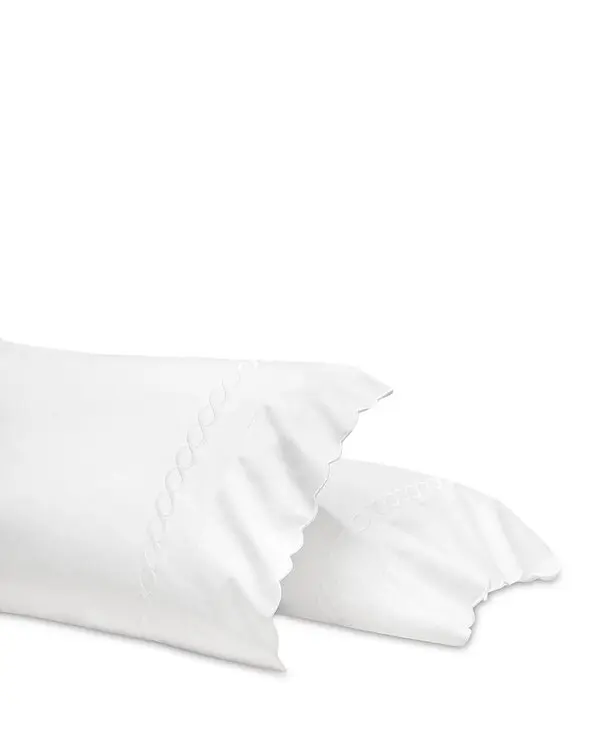PRATESI Treccia Splendore Queen Pillowcase, Pair - White/white