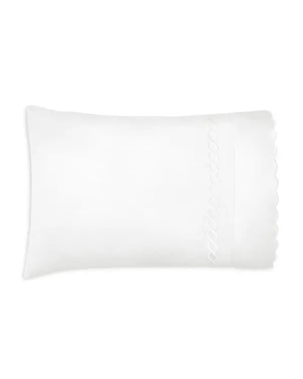 PRATESI Treccia Splendore Queen Pillowcase, Pair - White/white