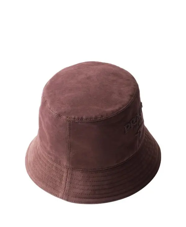 Prada Canvas Bucket Hat Burgundy Editorialist