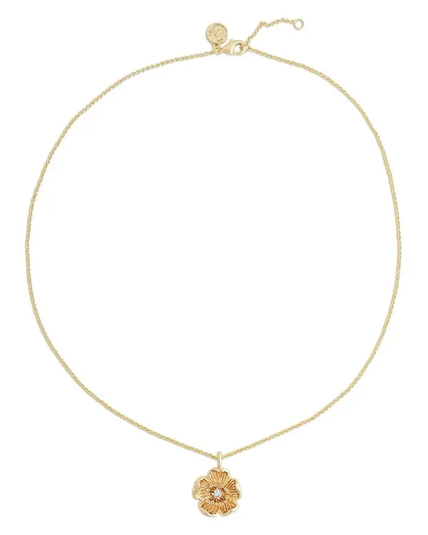 ANABEL ARAM Wildflowers Pave Flower Pendant Necklace - Gold