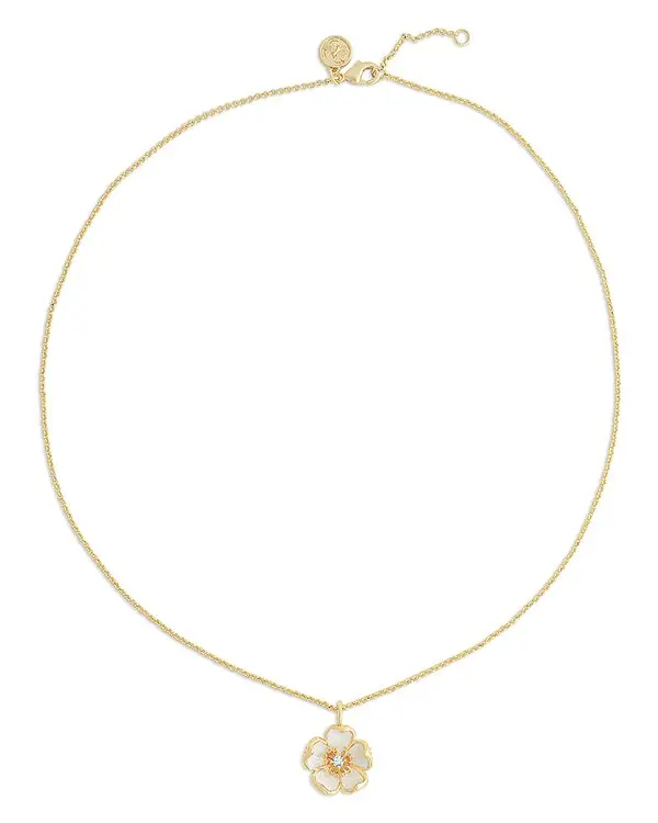ANABEL ARAM Wildflowers Pave Flower Pendant Necklace - White/gold
