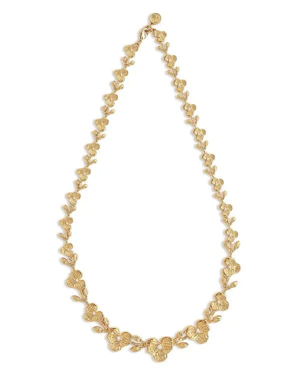 ANABEL ARAM Pave Orchid Link Necklace - Gold