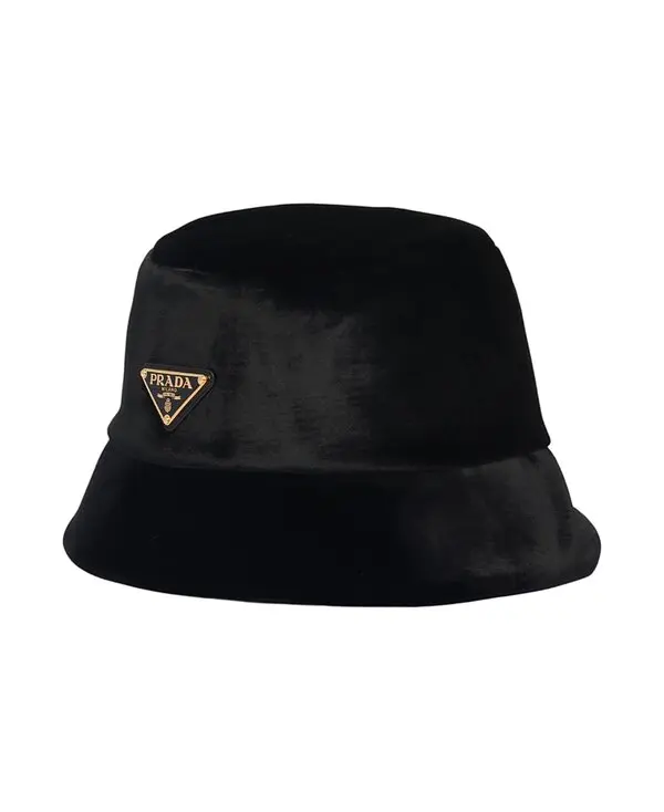 Prada Velvet Bucket Hat - Black