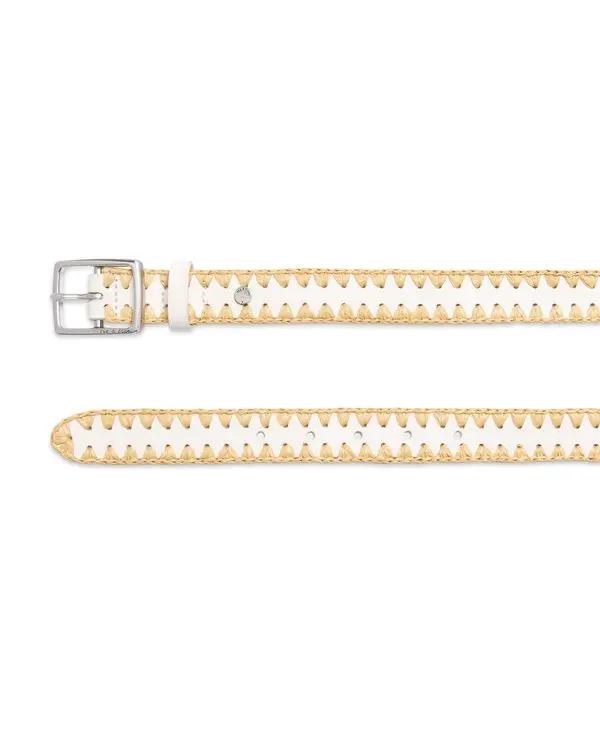 Rag & Bone Woven Edge Boyfriend Belt - Antique White