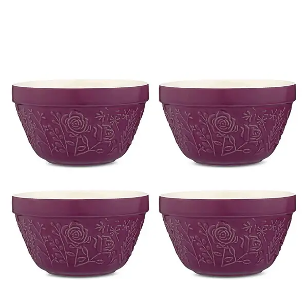 MASON CASH In The Meadow All Purpose Bowls, Set Of 4 - Purple