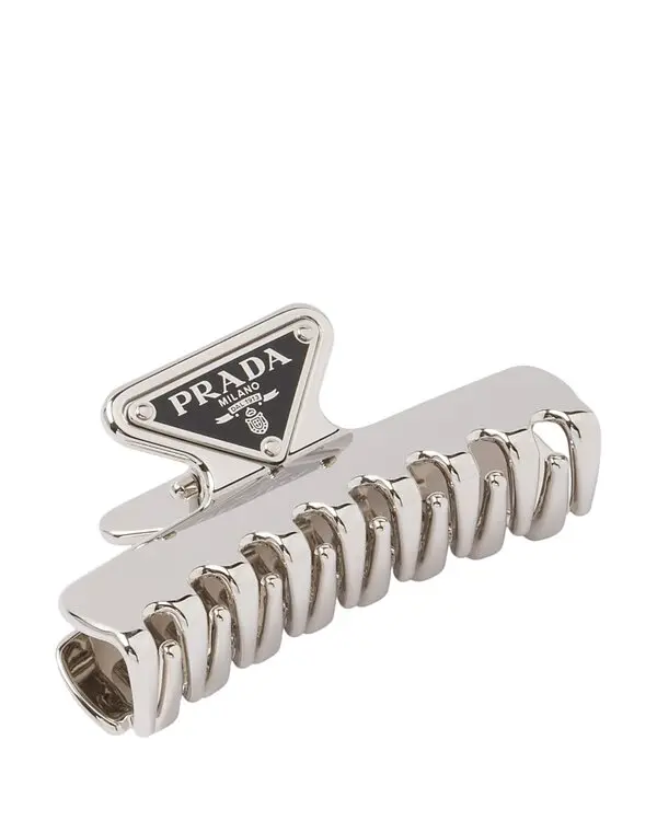 Prada Metal Hair Clip - Silver