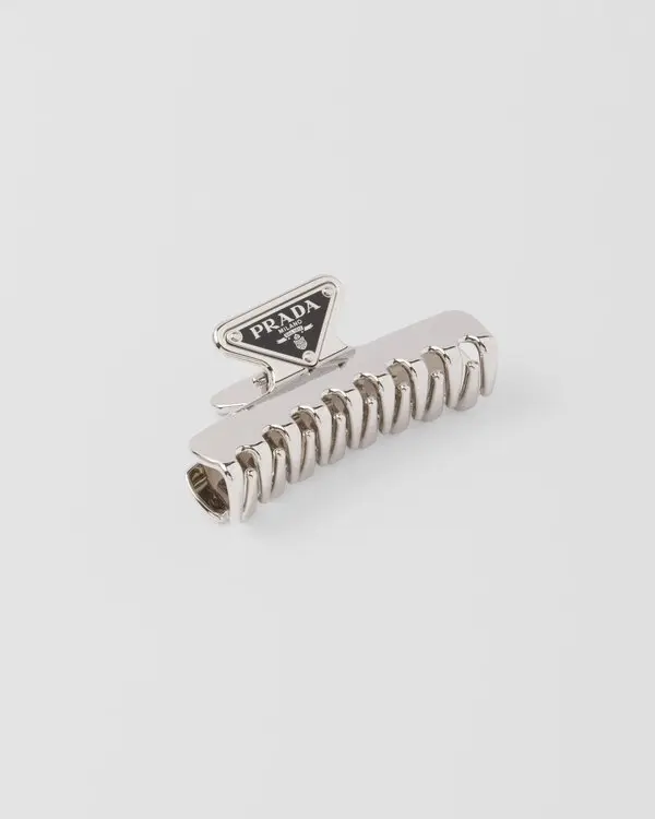 Prada Metal Hair Clip - Silver | Editorialist