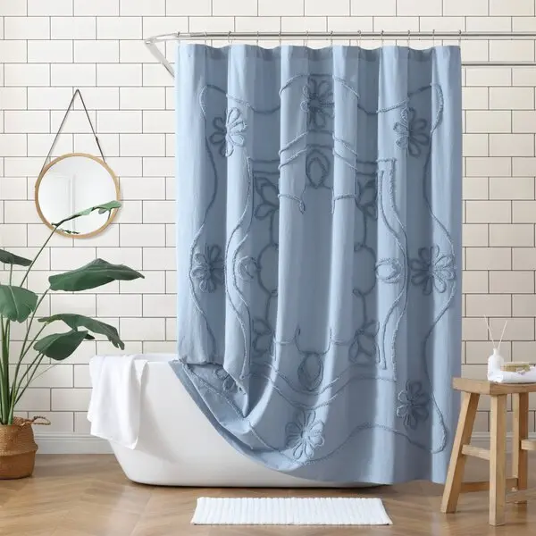 PERI HOME Retro Scroll Shower Curtain
