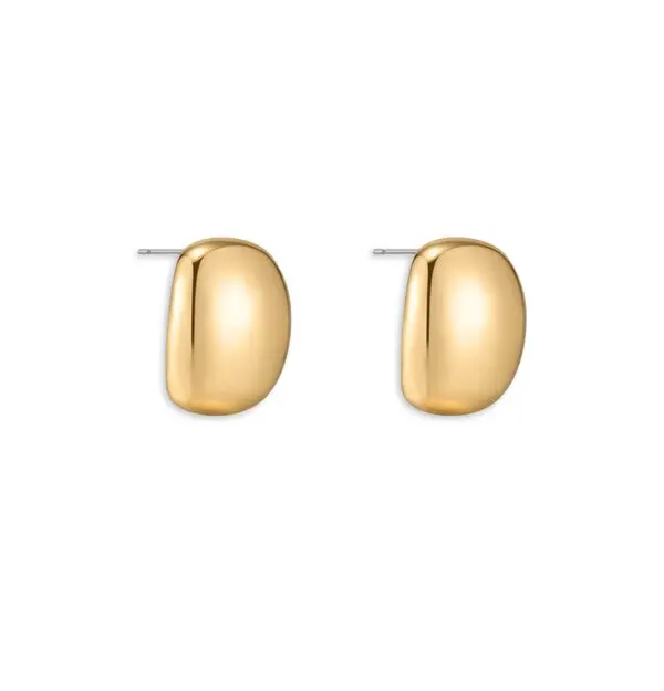 Ettika Minimal Curved Square Stud Earrings