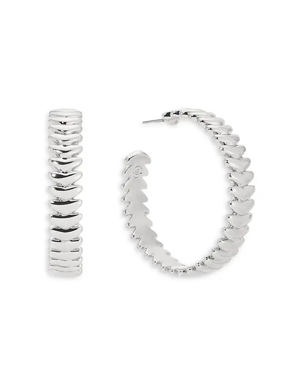 Ettika Metal Moderna Large Half Hoop Earrings - Silver