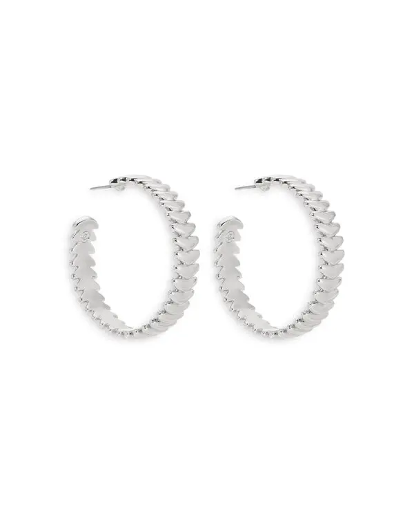 Ettika Metal Moderna Large Half Hoop Earrings - Silver