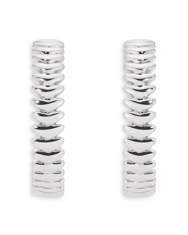 Ettika Metal Moderna Large Half Hoop Earrings - Silver
