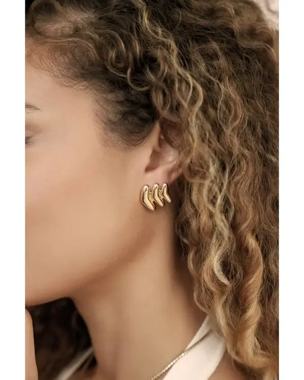 Ettika Moderna Stud Earrings - Gold