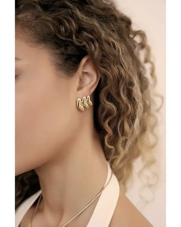 Ettika Moderna Stud Earrings - Gold