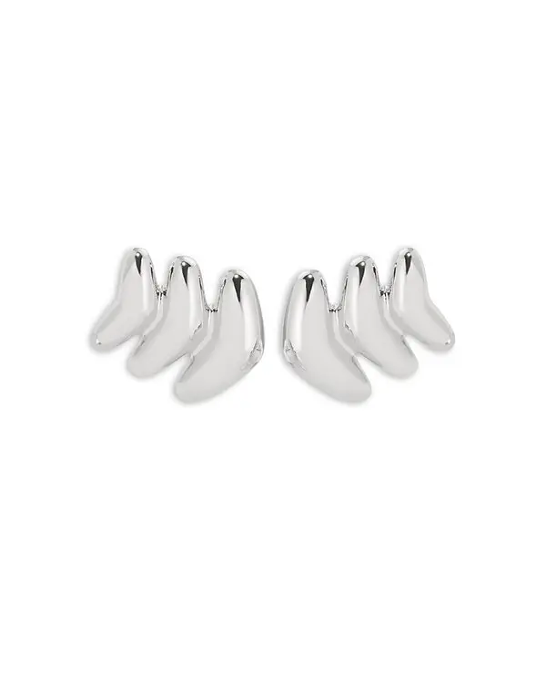 Ettika Moderna Metal Stud Earrings - Silver