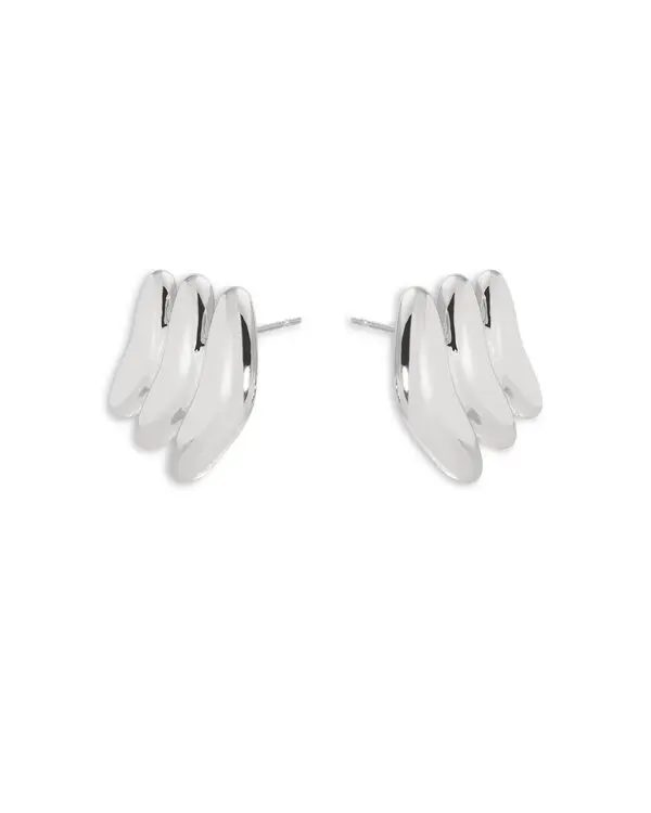 Ettika Moderna Metal Stud Earrings - Silver
