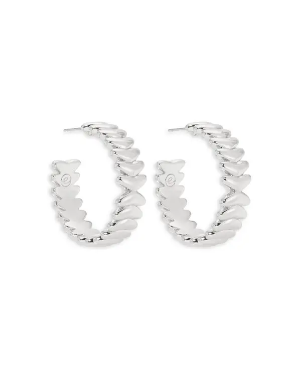 Ettika Metal Moderna Medium Half Hoop Earrings - Silver