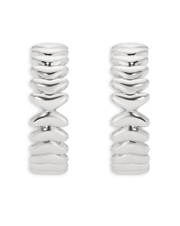 Ettika Metal Moderna Medium Half Hoop Earrings - Silver