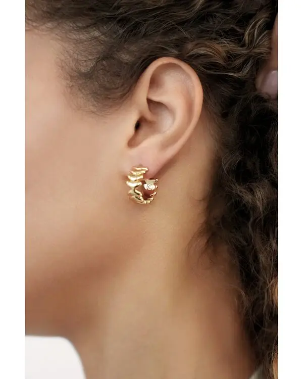 Ettika Metal Moderna Small Half Hoop Earrings - Gold