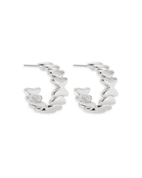 Ettika Metal Half Hoop Earrings - Silver