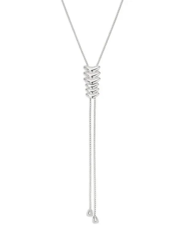Ettika Moderna Metal Lariat Necklace - Silver