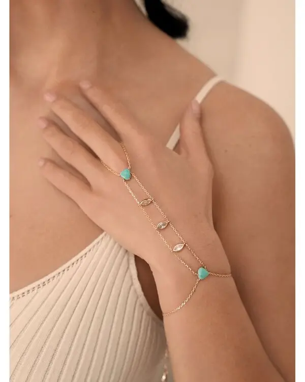 Ettika Solstice & Cubic Zirconia Hand Chain